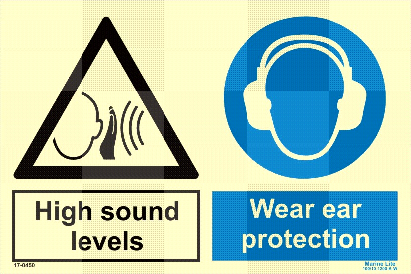 Combination Signs :: High Sound Levels - Wear ear protection17-0450 ...