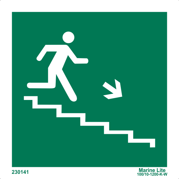 (MES) Means of Escape Signs:: Stairs down right 230141