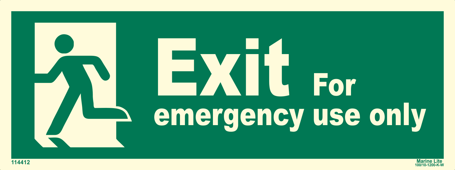 (MES) Means of Escape Signs :: Exit for emergency use only plus symbol ...
