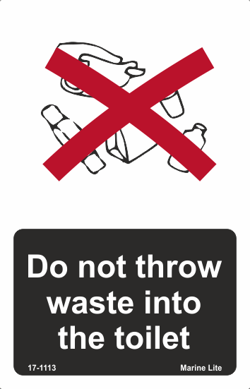 IMDG Signs :: Do Not Throw Waste Into The Toilet 17-1113