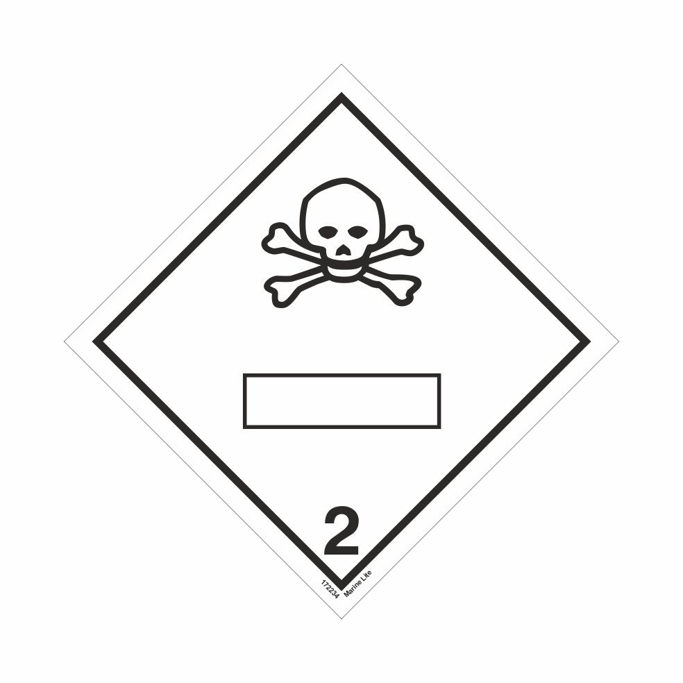 IMDG Signs :: Class 2.3, Toxic Gas With Panel For UN Number 172234