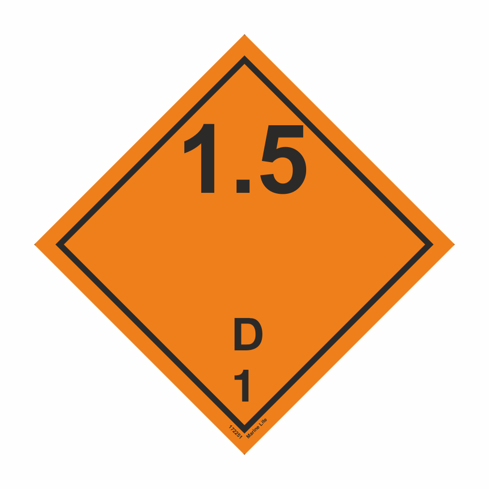 IMDG Signs :: Class 1, Explosive Div. 1.5 - D 172251
