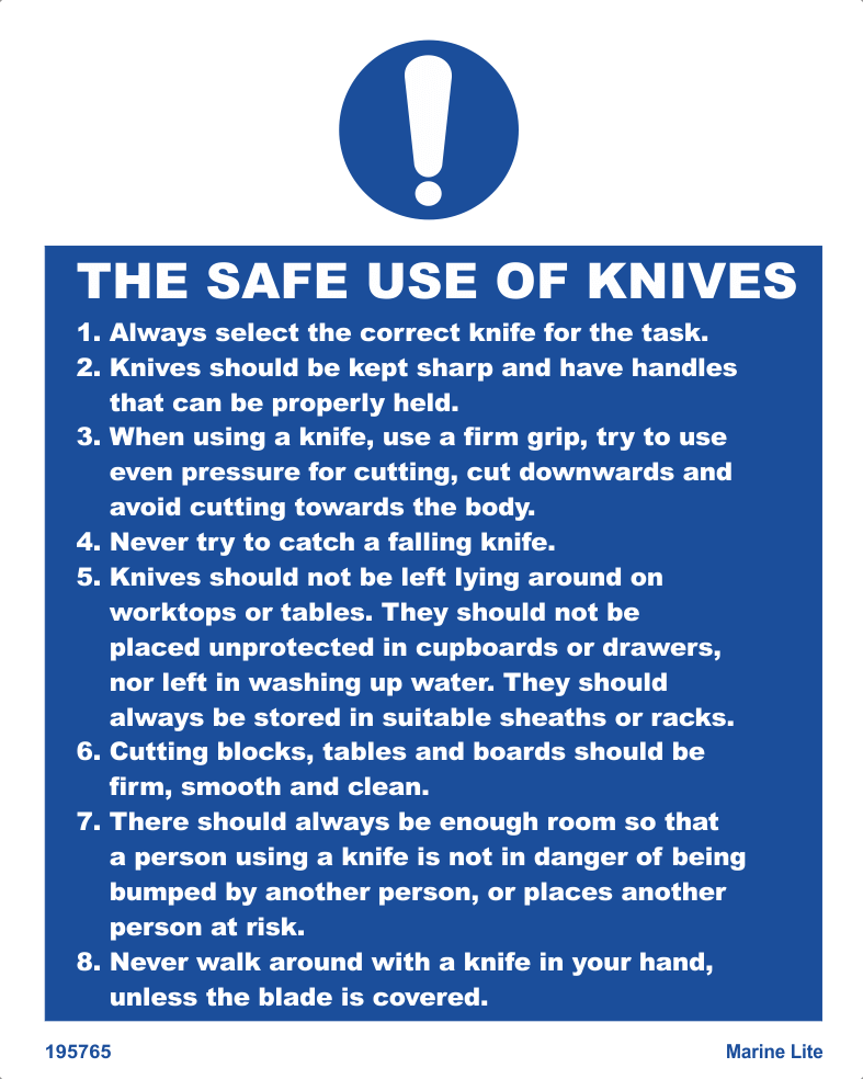 (MSS) Mandatory Action Signs :: The Safe Use Of Knives 195765