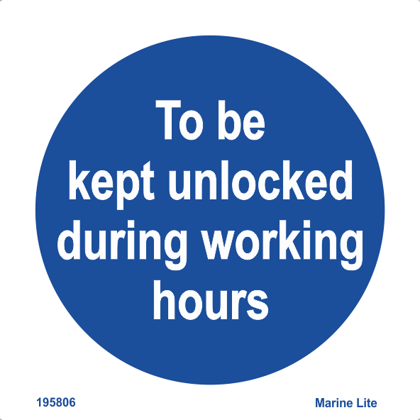 (MSS) Mandatory Action Signs :: To be kept unlocked during working ...