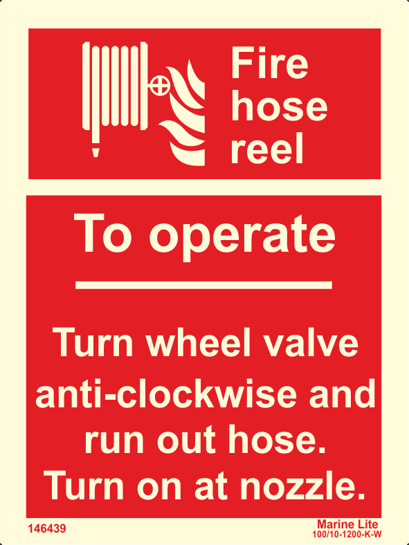 Fire Signs :: Fire Hose Reel Operation Instructions 146439