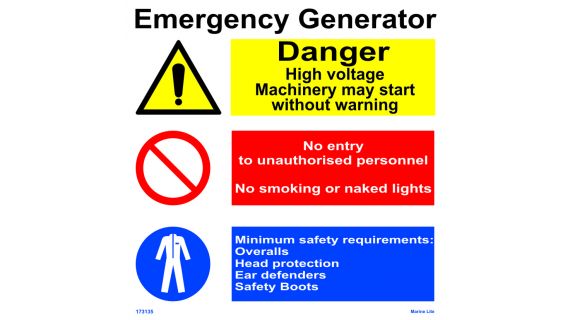 Combination Signs :: Emergency generator 173135 - Products :: Safety ...