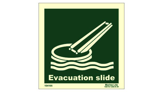 (LSS) Lifesaving Systems and Appliances Signs :: Evacuation slide ...