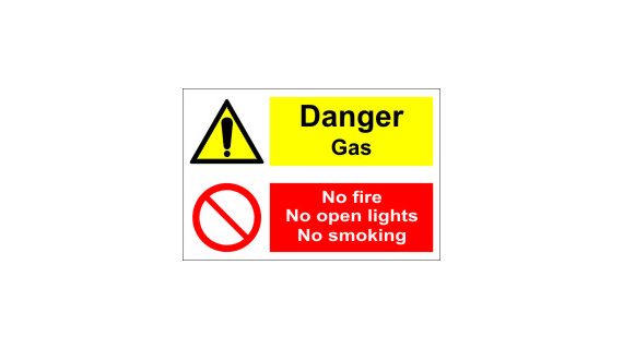 Combination Signs :: Danger Gas / No fire No open lights No smoking ...