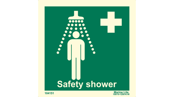 (EES) Emergency Equipment Signs :: Safety Shower With Text 104151 EES004