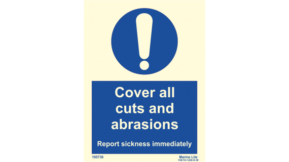 Mandatory Action Signs :: Cover All Cuts And Abrasions 195739